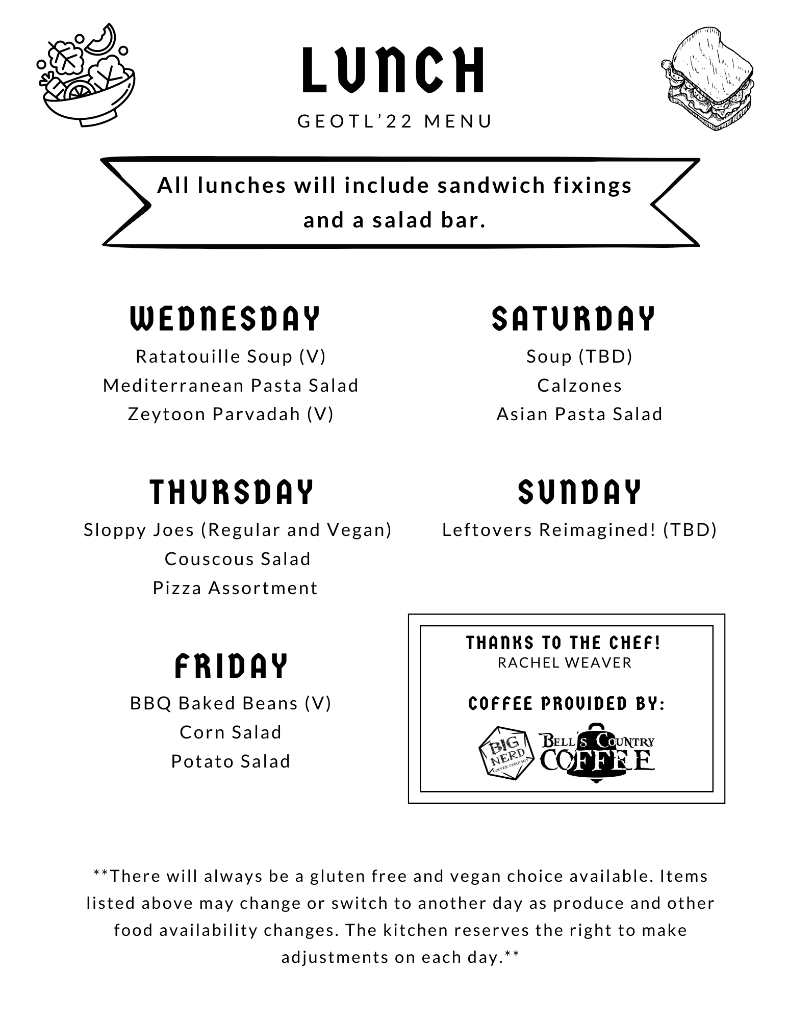 Great Escape on the Lake – Meals – Great Escape Adventures ~ Board ...